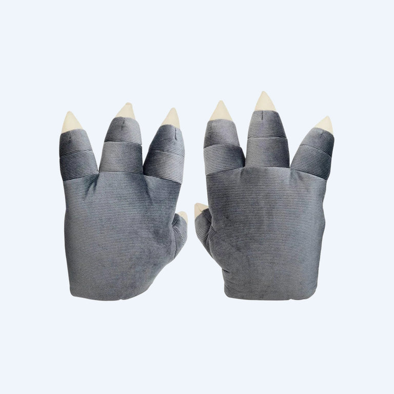 Godzilla Gray Plush Gloves