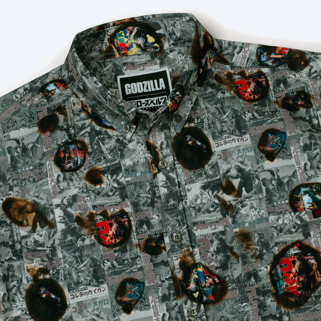 RSVLTS "Silver Screen Scorcher" Button-Up – Godzilla