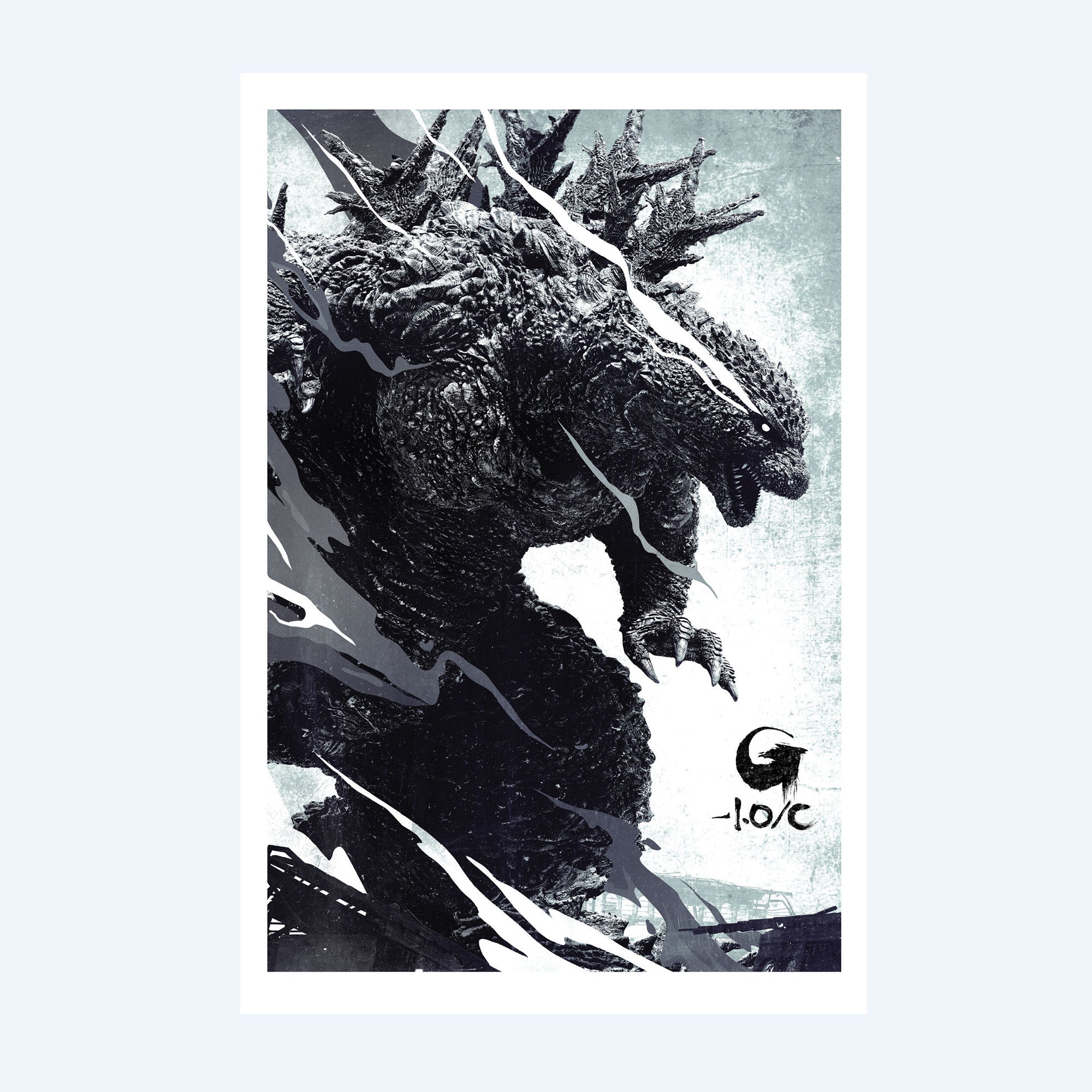 Godzilla Minus One/Minus Color Screen-Printed Poster