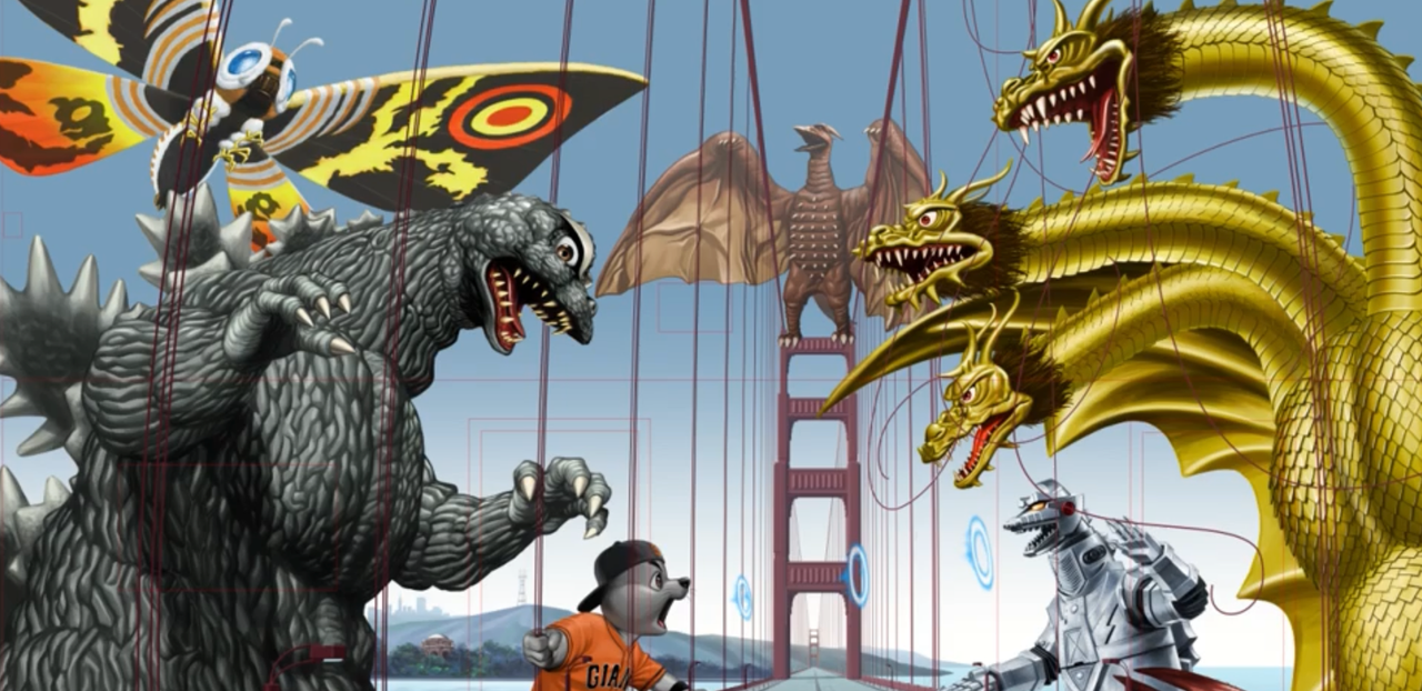 Watch This: Artist E.J. Su Draws the Godzilla Feature Wall at Oracle P