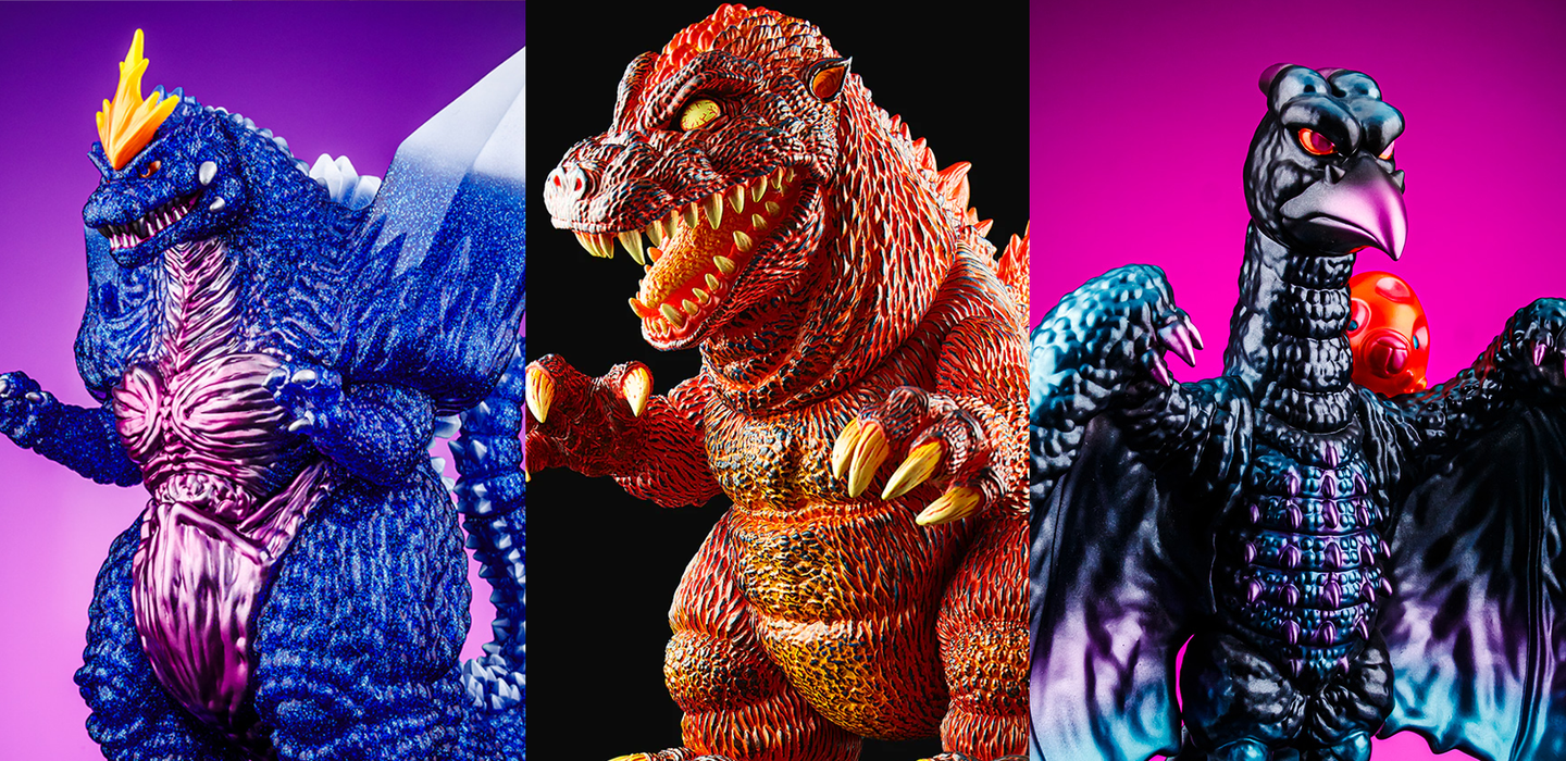 Mondo Designer Con 2023 Godzilla, SpaceGodzilla, and Rodan Vinyl Figures