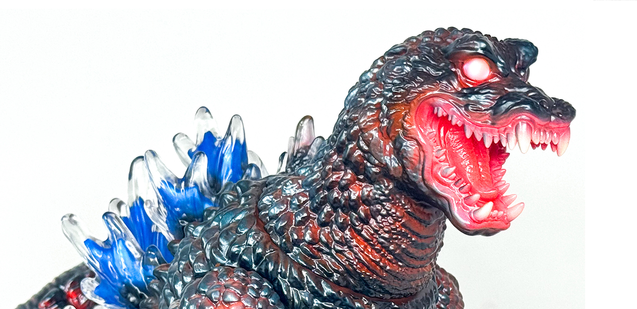Exclusive Hand-painted Spiral Studio Sofubi Land at the Godzilla Store