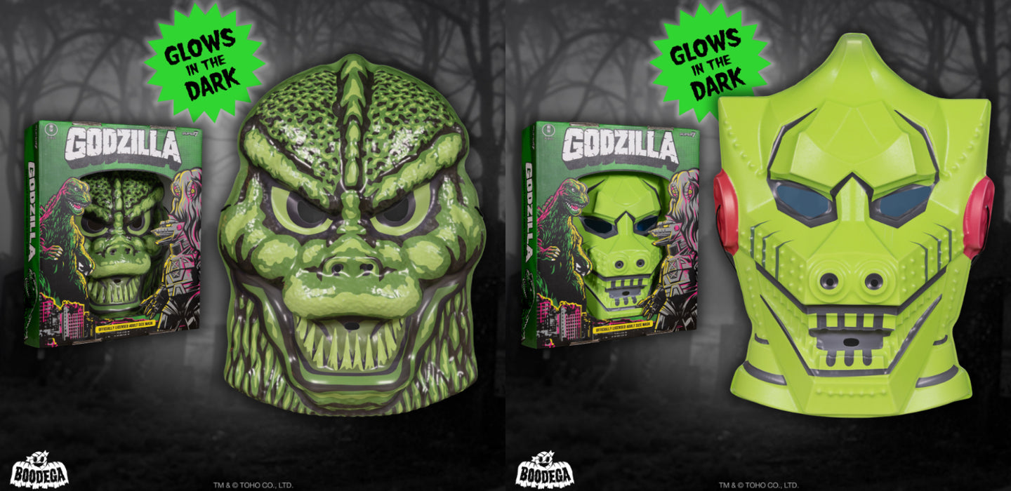 Godzilla Super7 Retro-style Glow-in-the-dark Halloween Masks