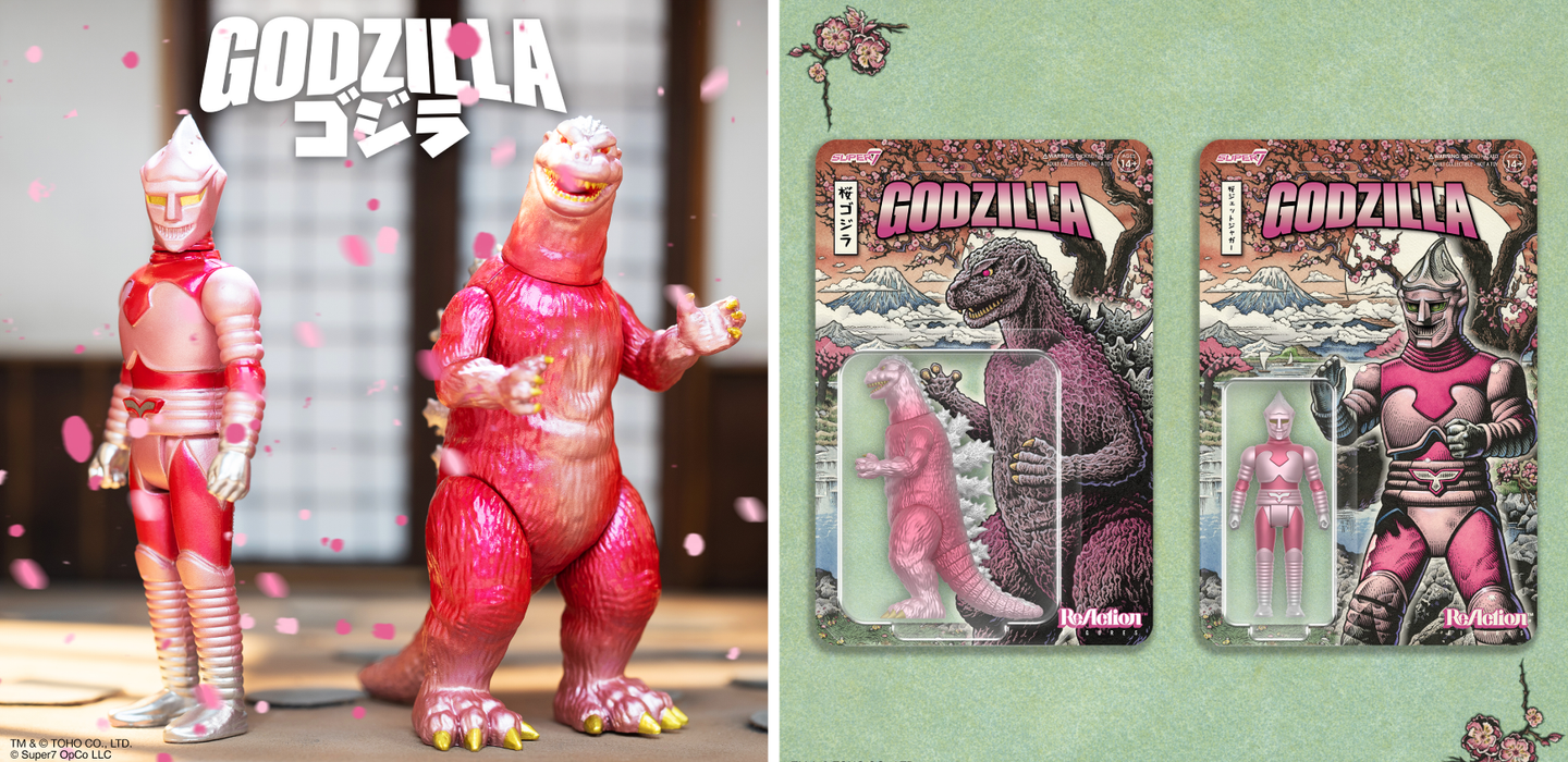 Godzilla and Jet Jaguar Get Super7 Cherry Blossom Festival ReAction Fi