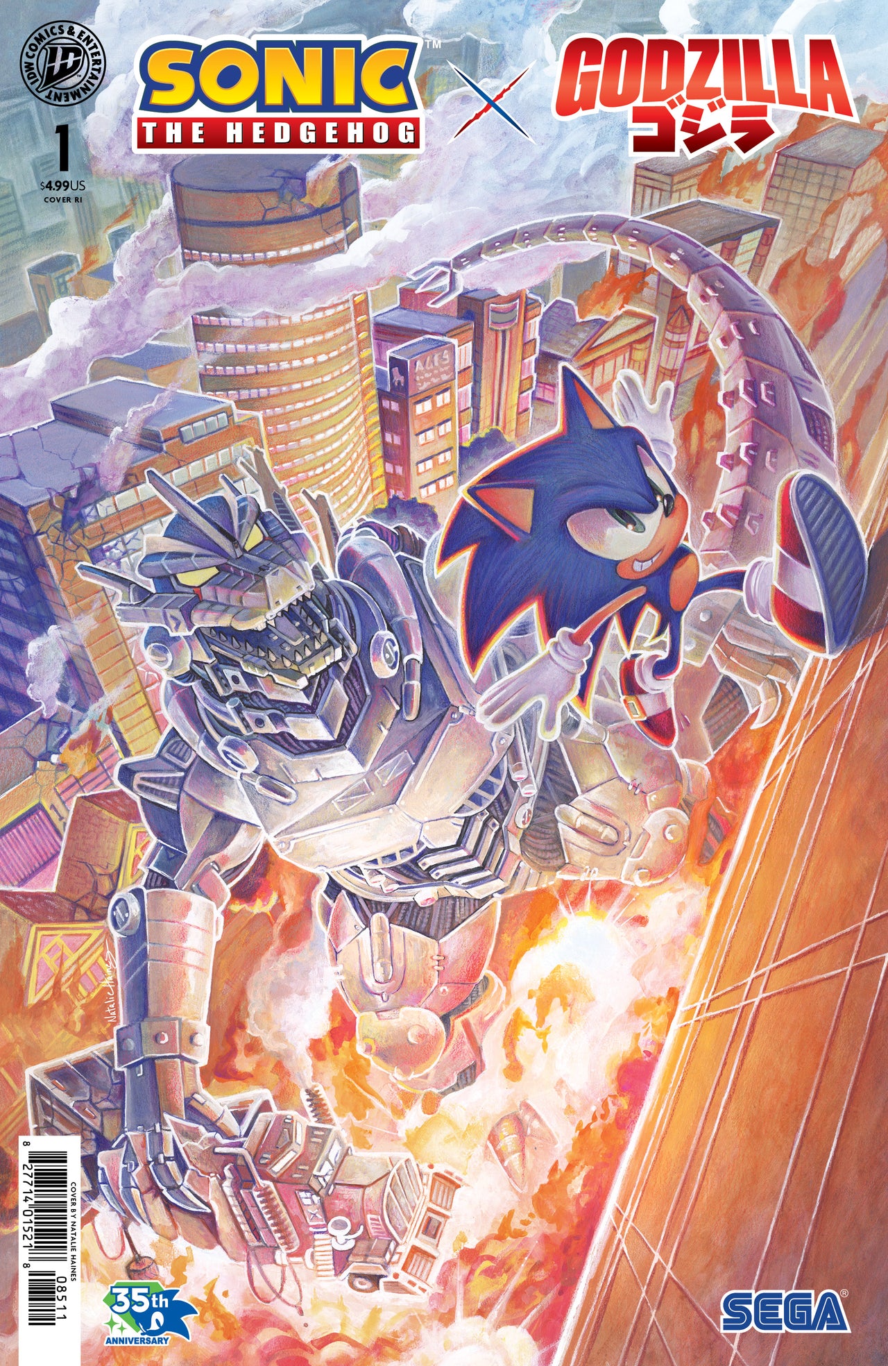 Godzilla Meets Sonic the Hedgehog in Explosive New IDW Comic Crossover